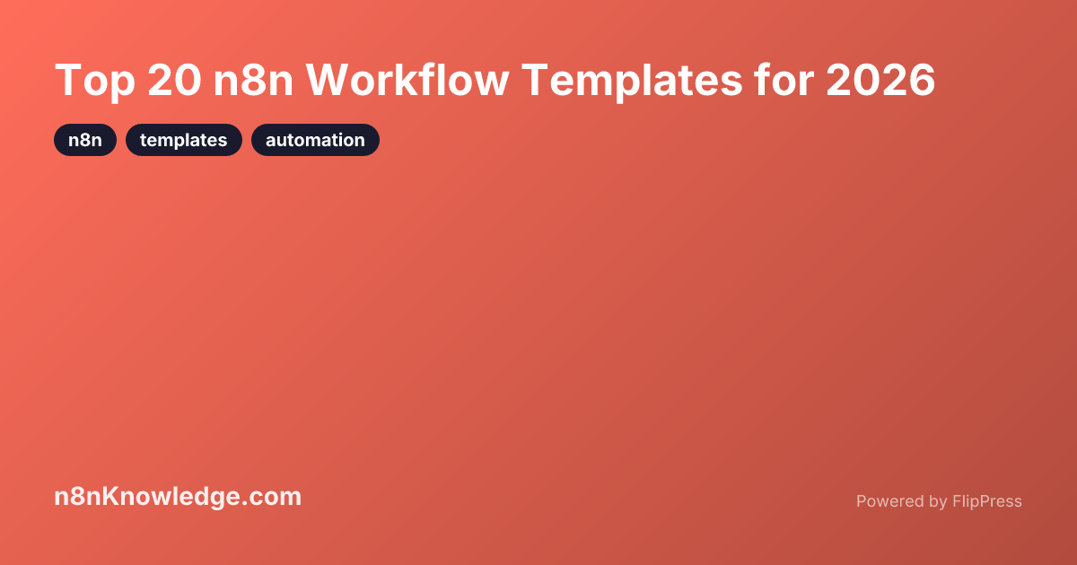 Top 20 n8n Workflow Templates for 2026 | n8nKnowledge.com